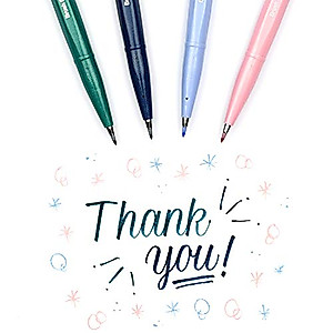 Pentel Arts Sign Pen Brush Tip, Assorted Colors, 12 Pack Box (SES15C2PC12)