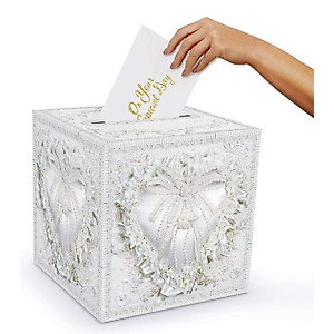 Beistle Durable Paper Card Box Wedding Party Supplies Anniversary Decorations, 12" x 12", White