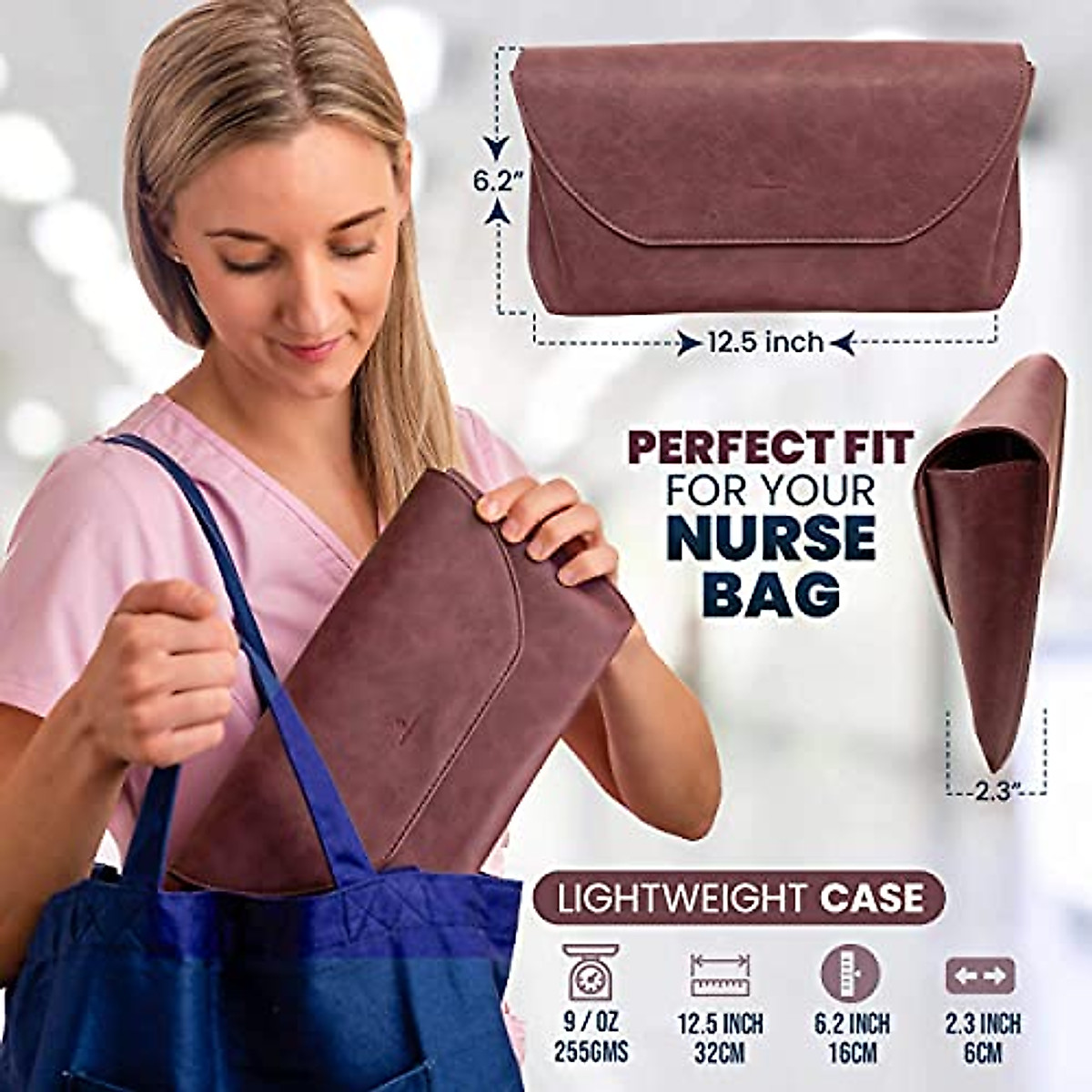 BJÖRN HALL Littman Stethoscope Cardiology IV Case | Fits Rose Gold Cardiology Stethoscope | Littmann MDF ADC Welch Allyn | Extra Room for Blood Pressure Headbands Mask | Cardiology - Crushed Violet
