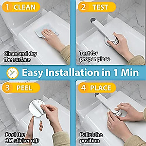 Baby Toilet Lock (2 Pack) for Child Safety, Baby Proof Toilet Seat Lock with 2 Extra Pallet Fit for Most Standard Toilet, Easy Intallation Toilet Lid Lock with 2 Extra 3M Adhesive