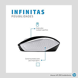 HP Wireless Mouse 200 (Black/Silver, 2HU84AA)
