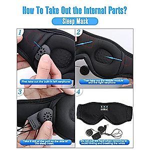 MUSICOZY Bluetooth 5.2 Module & Speakers for 3D Sleep Headphones Eye Mask with Charging Cable