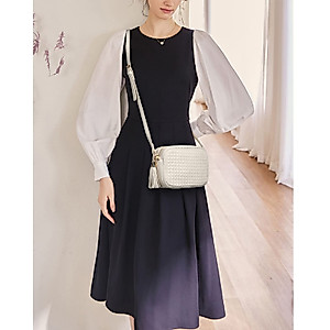 Small Crossbody Purses for Women Trendy Woven Cross Body Bag and Boho Purse,Soft Leather Handbags