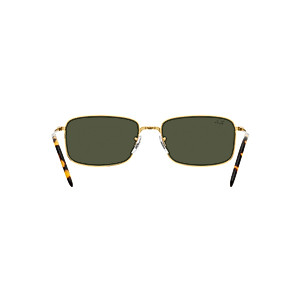 Ray-Ban RB3717 Rectangular Sunglasses, Legend Gold/Green, 57 mm