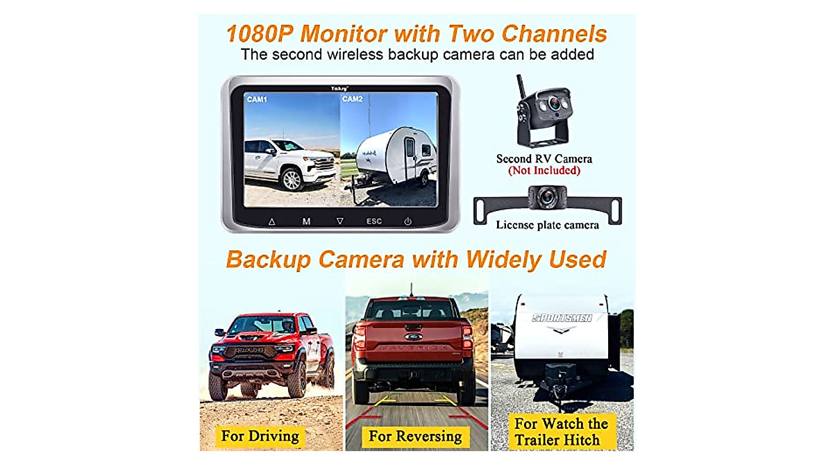 Yakry 1080P Wireless Backup Camera for Trucks & Cars - Easy Install