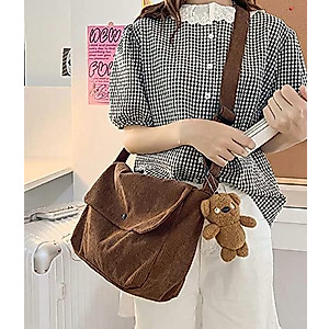 Women Corduroy Crossbody Bag Casual Corduroy Hobo Bags Large Shoulder Tote Bag Fashion Messenger Bag