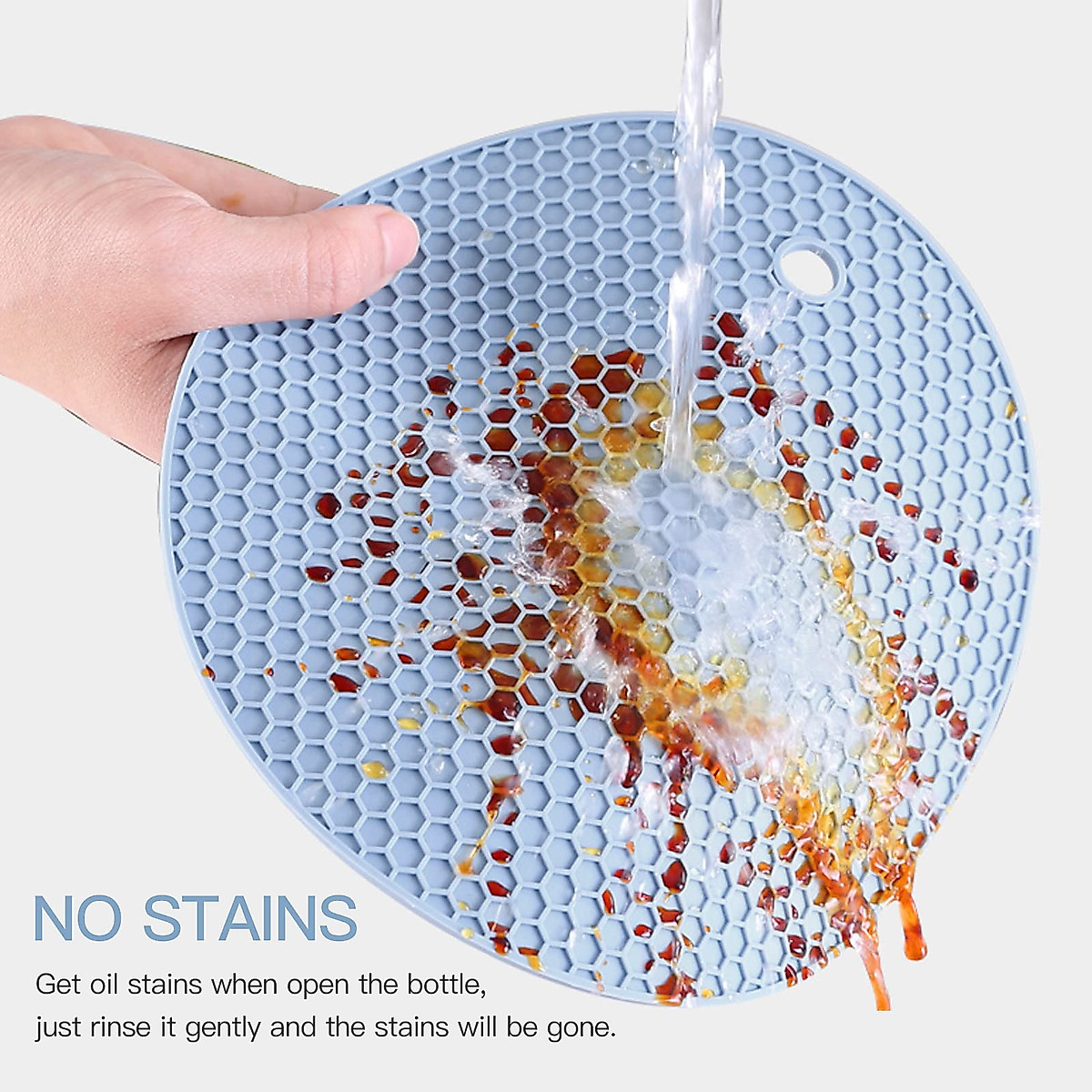 4Pcs Jar Opener Gripper Pad, 7.2'' Large Effortless Rubber Jar Gripper Opener for Weak Hands and Seniors with Arthritis, Multifunctional Non-slip Jar Lid Opener Coaster Trivet