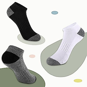 Comfoex 10 Pairs Boys Socks 4-6 6-8 8-10 Years Old Low Cut Ankle Athletic Socks For Kids Short Half Cushioned Socks