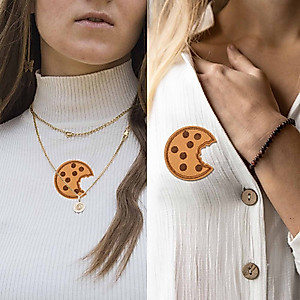 Jdesun 20pcs Cookie Embroidered Patches Chocolate Chip Cookie Iron on Patches Cute Embroidery Applique Sew on Patch for Clothes Hat Pants Shoes Sewing Craft Decoration