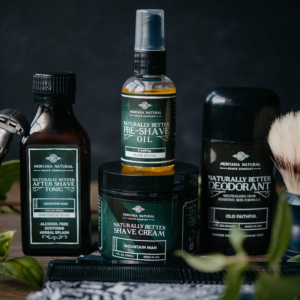 MNSC Mountain Man Artisan Small Batch Shave Soap for a Naturally Better Shave - Smooth Shave, Hypoallergenic, Prevent Nicks, Cuts, and Razor Burn, Handcrafted in USA, All-Natural, Plant-Derived