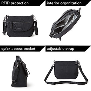 Baggallini womens 2.0 Pocket Crossbody 2 0 with RFID, Black, One Size US