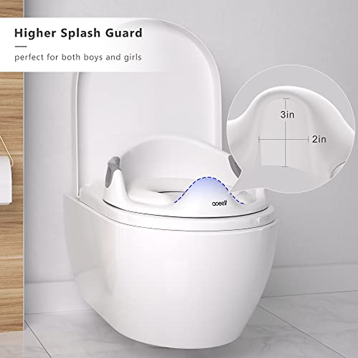 Potty Training Seat with Step Stool for Kids Potty Training Toddler Toilet Seat Attached To Regular Toilet Seat for Boys Girls Bathroom, 2 Cushions and Hook