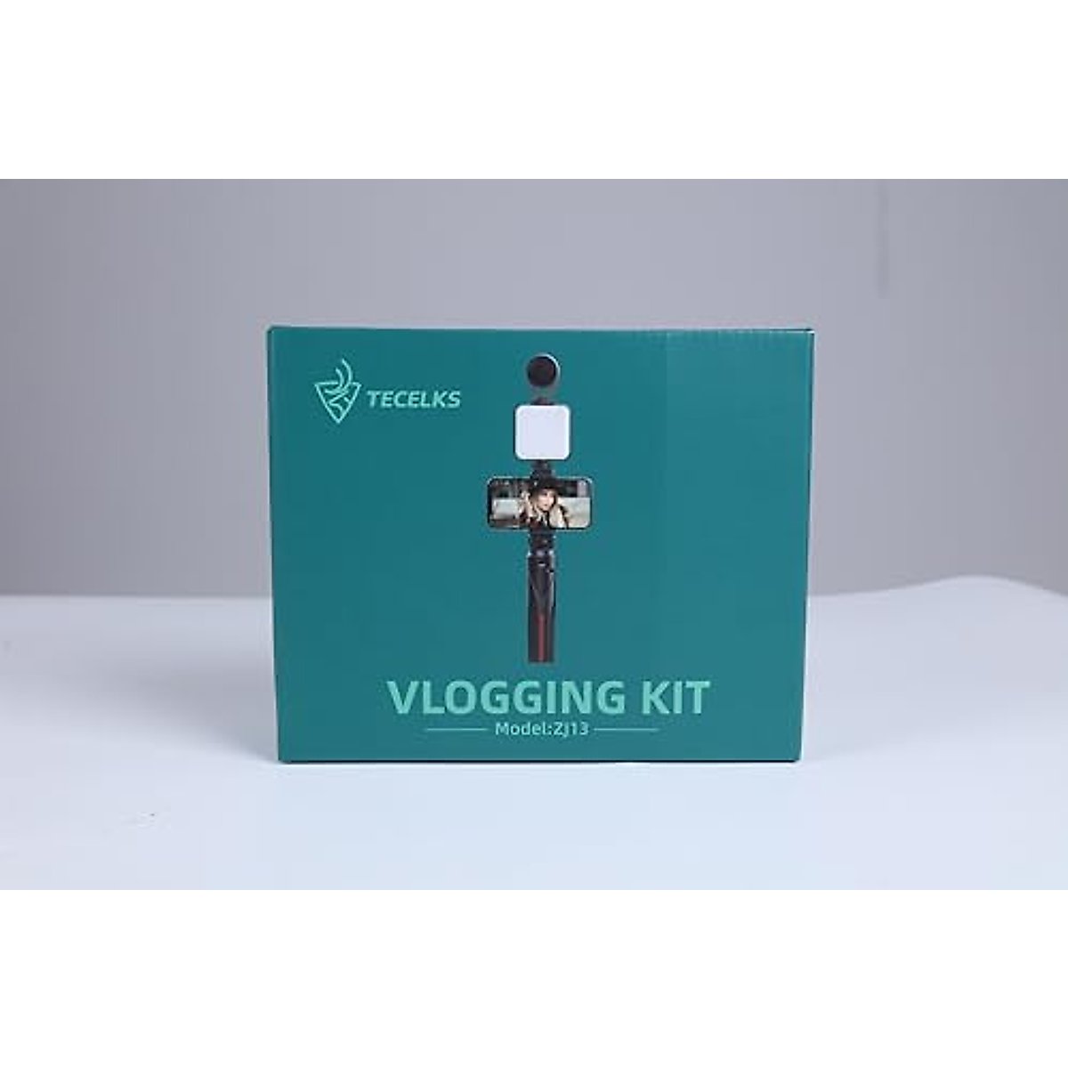 Smartphone Video Vlogging Kit with LED Light, Phone Holder, Microphone, Tripod, Carry Bag, TECELKS YouTube Starter Kit for iPhone/Android, Content Creator Kit for Video Recording Vlogging(Black)