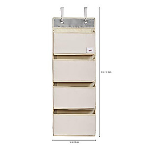 3 Sprouts Over The Door Baby Organizer - Essential Newborn Nursery Storage, Stuffed Animal Holder and Toy Organizer for Room and Closet - Bathroom and Bedroom Storage Solution - Hooks Included, Bear