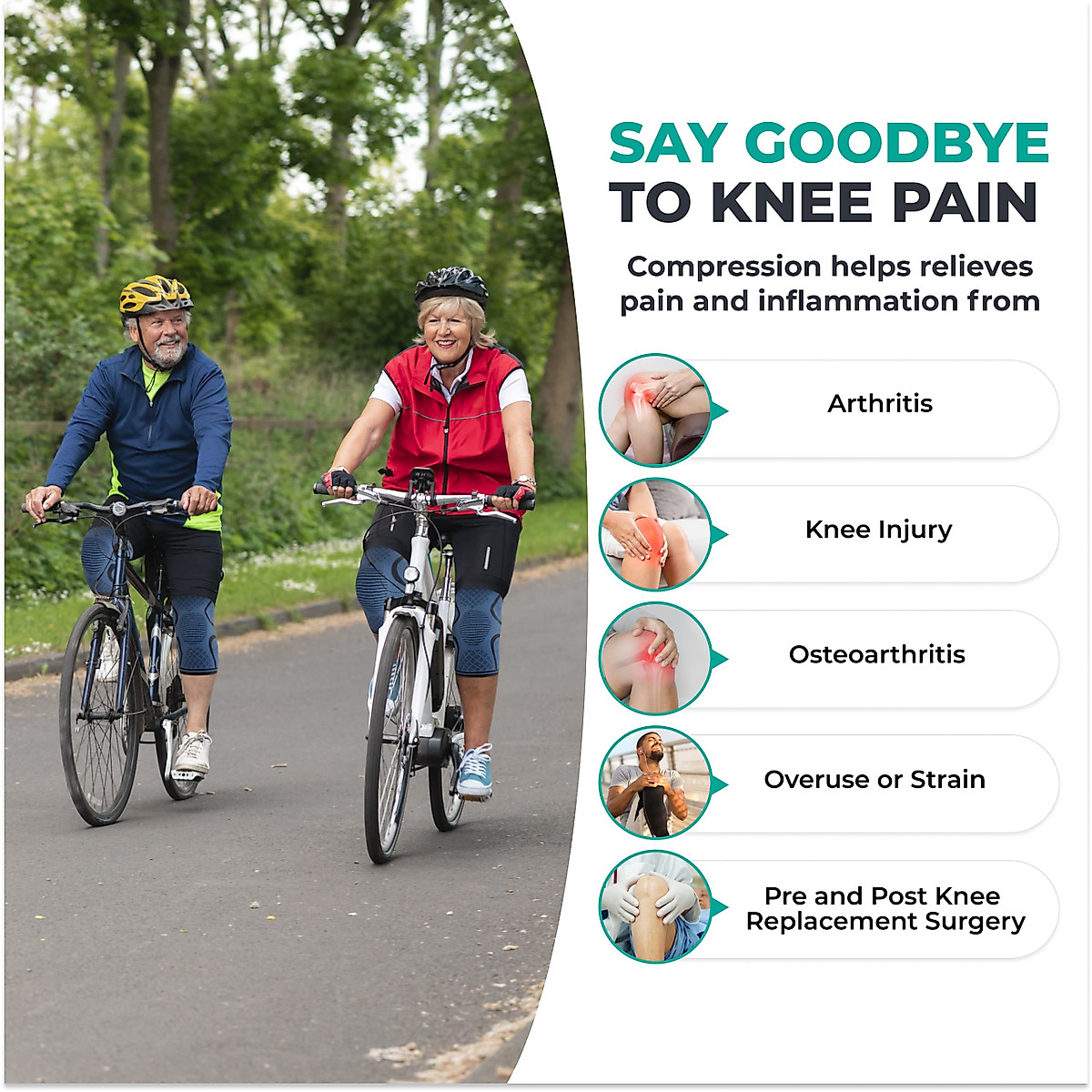 Modvel Compression Knee Brace for Women & Men - 2 Pack Knee Brace for Women Running Knee Pain, Knee Support Compression Sleeve, Workout Sports Knee Braces for Meniscus Tear ACL & Arthritis Pain Relief