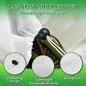 EAONE 12 Pack Plant Covers Freeze Protection, 32x 47'' Winter Frost Blankets for Outdoor Plants Reusable Plant Protector Drawstring Bags for Cold Frost Freeze Sun Protection Bird Insect Prevention
