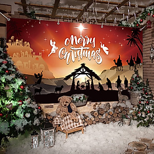 Extra Large Christmas Nativity Garage Door Banner - 6x13ft Backdrop for Xmas Holiday Party Decor