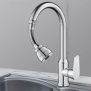 Horiznext 360° big angle swivel faucet aerator, for home kitchen bathroom sink tap head (with movable hose adapter attachment),high pressure bathtub nozzle rotate replacement