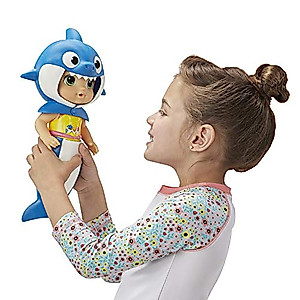 Baby Alive, Baby Shark Brown Hair Doll, with Tail & Hood, Inspired by Hit Song & Dance, Waterplay Toy for Kids Ages 3 Years Old & Up (Amazon Exclusive)