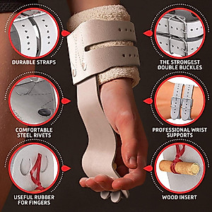 ZHEZHERA Authentic Dowel Gymnastics Grips for Girls (Double Buckle - Sold in Pairs) | Hand Guards | Palm Grips for Uneven Bars (1 | Small)