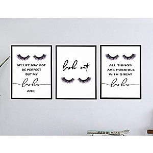 Lash out,Eyelashes Prints Set,Set Of 3,Lashes Print,Lash Decor,Beauty Salon Decor,Lashes Studio,Lash room decor,My life may not be perfect 8X10inch Noframed