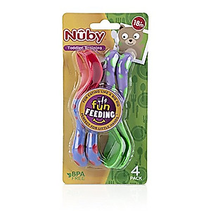 Nuby Spoons and Forks , Colors May Vary, 4 Count