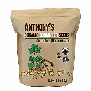Anthony's Organic Coriander Seeds, 1 lb, Gluten Free, Non GMO, Non Irradiated, Keto Friendly