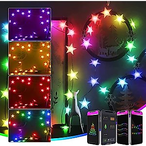 Star Lights RGB Color Changing - 33Ft Led String Lights App Control, 20 Modes, Dimmable Mini Twinkle Lights Music Sync, Waterproof Fairy Light with Timer for Bedroom Room Indoor Outdoor Decor