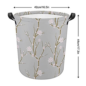Cherry Blossom Flower Large Laundry Hamper Foldable Laundry Basket Durable Storage Basket Toy Organizer