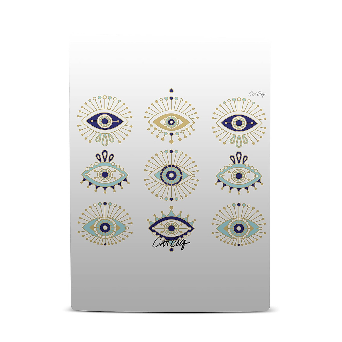 Head Case Designs Officially Licensed Cat Coquillette Blue Gold Art Mix Vinyl Faceplate Sticker Gaming Skin Case Cover Compatible with Sony Playstation 5 PS5 Digital Edition Console