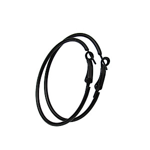 6 Pairs Big Black Hoop Earrings Set Stainless Steel Hoop Earrings for Women Sensitive Ears