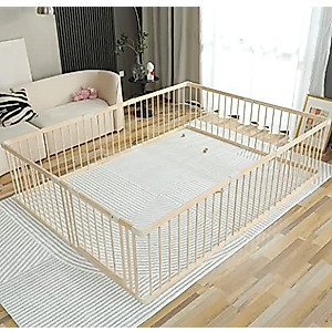 Conababy Baby Playpen Play Fence Gate Play Pen Wood Large,Playpens for Babies and Toddlers Kids Indoor,Baby Play Yards Gym Area,Baby Day Care Play Pin(180x240CM)…