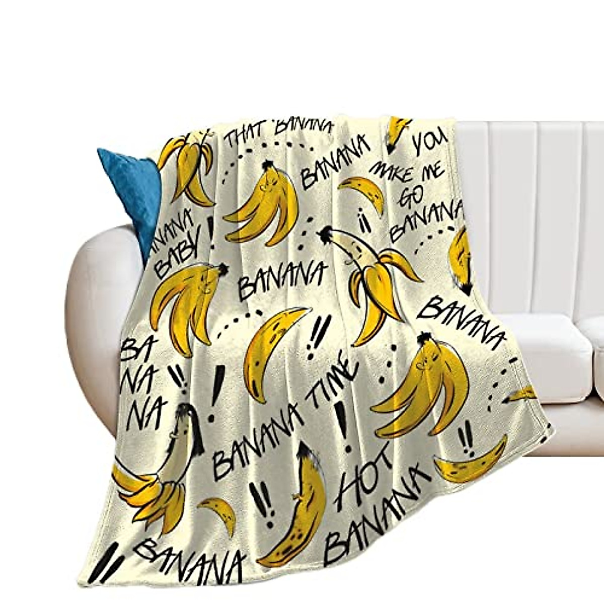STWINW Funny Banana Throw STWINW Gifts for Women Men Ultra Soft Throw Blankets Lightweight Couch Bed STWINW Warm Plush Flannel STWINW 40''x50'' Cooling STWINW Home Decor Blanket