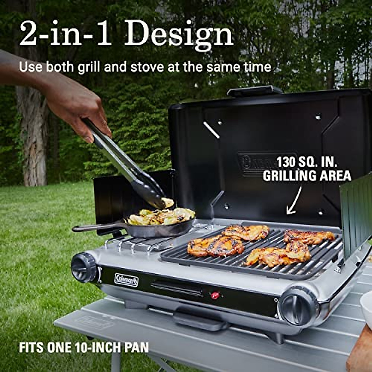 Coleman Camping Stove—Classic 2 in 1 Camping Grill/Stove
