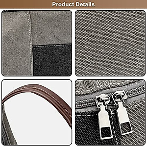 Women's Canvas Hobo Handbag Casual Large Capacity Top-Handle Shopping Bag Tote Shoulder Purse Satchels (Blue)