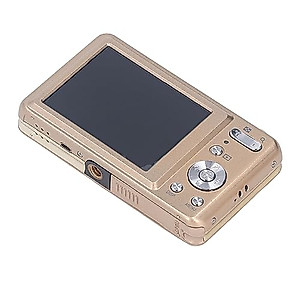 Portable Digital Camera, High Definition USB 48 MP 2.7in 8X Digital Zoom Digital Camera for Travel (Color : Gold)
