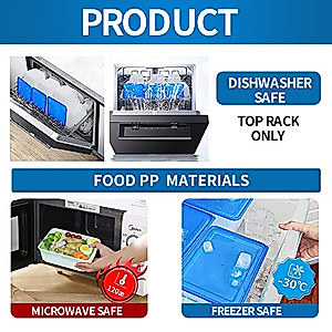 YUESING [30 Pack 70oz Meal Prep Containers Reusable Freezer Food Storage Containers Lunch Salad Plastic Containers with Lids Deli Container Reusable Sets Bento Box Microwaveable & Dishwasher