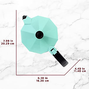 Holstein Housewares - 6 Cup Aluminum Stovetop Espresso Maker and Moka Pot - Great Tasting Traditional Espresso Coffee, Italian and Cuban Café Brewing in Minutes, Mint