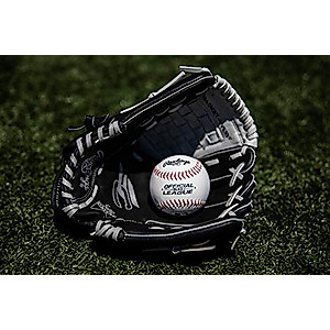 Rawlings | SURE CATCH T-Ball & Youth Baseball Glove | Right Hand Throw | 10.5" | Black/Grey