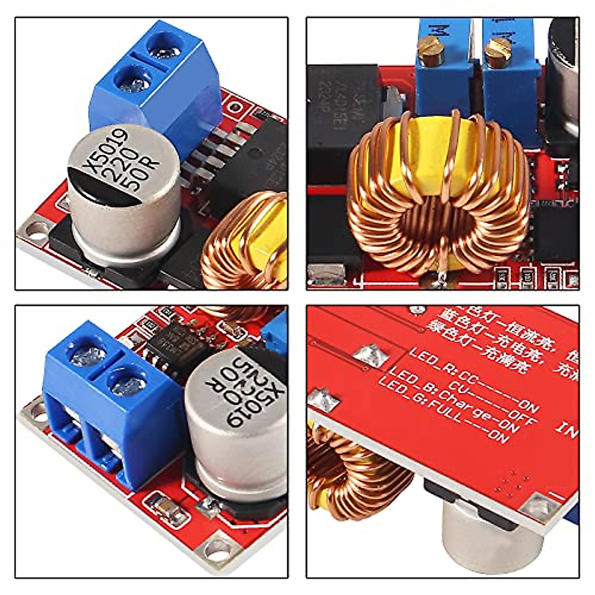 Dorhea 10PCS XL4015 5A DC to DC CC CV Step Down Charging Board Lithium Battery Buck Converter Charger Adjustable Power Supply Module Lithium Charger Module