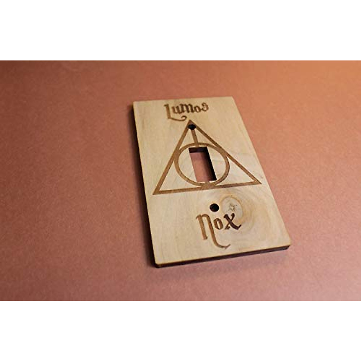 Lumos Nox Engraved Wood Light Switch Cover (Single)