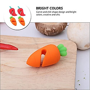 Cabilock 8Pcs Spill- proof Lid Lifter Silicone Lid Lifts Carrot Chili Kitchen Pot Lid Holders Lid Stand Heat Resistant Holder Keep The Lid Open