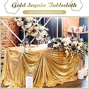 Sparkly Gold Sequin Tablecloth Rectangle Glitter Table Linen 60x102inch Wedding Sequin Tablecloth Decorations