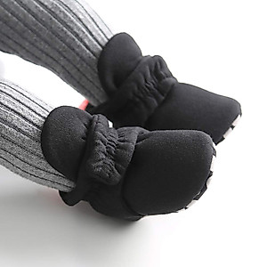 HsdsBebe Unisex Newborn Baby Cotton Booties Non-Slip Sole for Toddler Boys Girls Infant Winter Warm Fleece Cozy Socks Shoes(0-6 months)