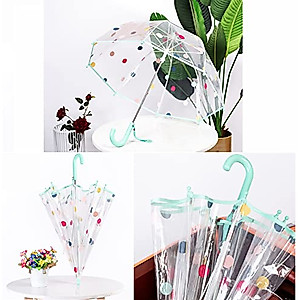 ThreeH Kids Dots Bubble Umbrella with Easy Grip Handle 8 Shatterproof Fiber Ribs 28 Inch Extended Canopy Great Birthday Party Christmas,Green