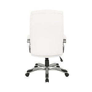 Amazon Basics High-Back Bonded Leather Executive Office Computer Desk Chair, 29.13"D x 25.59"W x 41.34"H, Cream