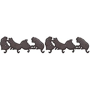2pcs Coat Cartoon Rustic Hanging Rail Pig Hanger Towel for Home and Door Pattern Farmhouse Animal Kitchen Sweaters Hat Cast Racks Holders Special Clothes Coats Iron Room