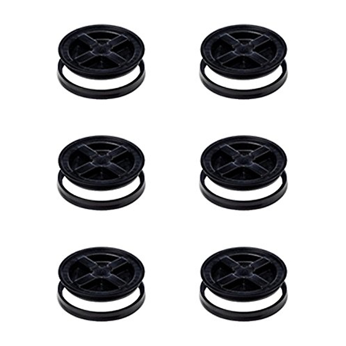 Petmate GAMMA2 Black 5 Gallon Seal Lid-Pet Food Storage Container Lid- 6 Pack