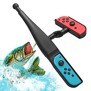 Nintendo Switch Fishing Rod, Fishing Rod Hand Grip for Switch Legendary Fishing, Game Handle Grip Compatible with Nintendo Switch Joycons