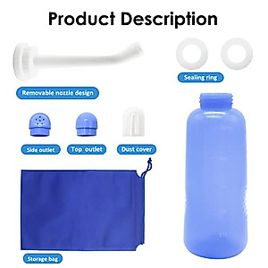 RUFCRIL Peri Bottle, Portable Travel Bidet with Bag, TPE Material Can Be Boiled, 17oz/500ml with 2 Sealing Rings,Essentials for Postpartum Perineal Care,Hemorrhoid Treatment,and Baby(Blue)